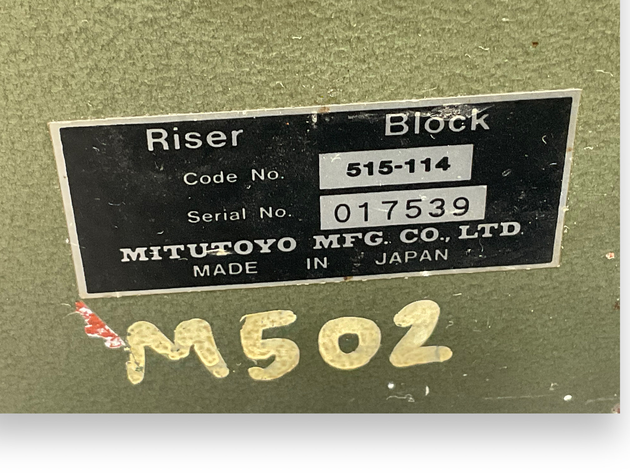 Mitutoyo Height Master Riser Block 515-114 Boxed