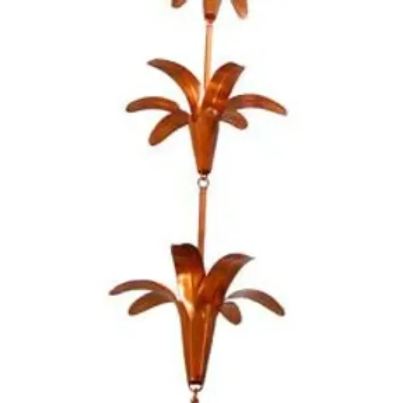 Copper Downpipe Lily Rain Cups | Drainage Central | Online