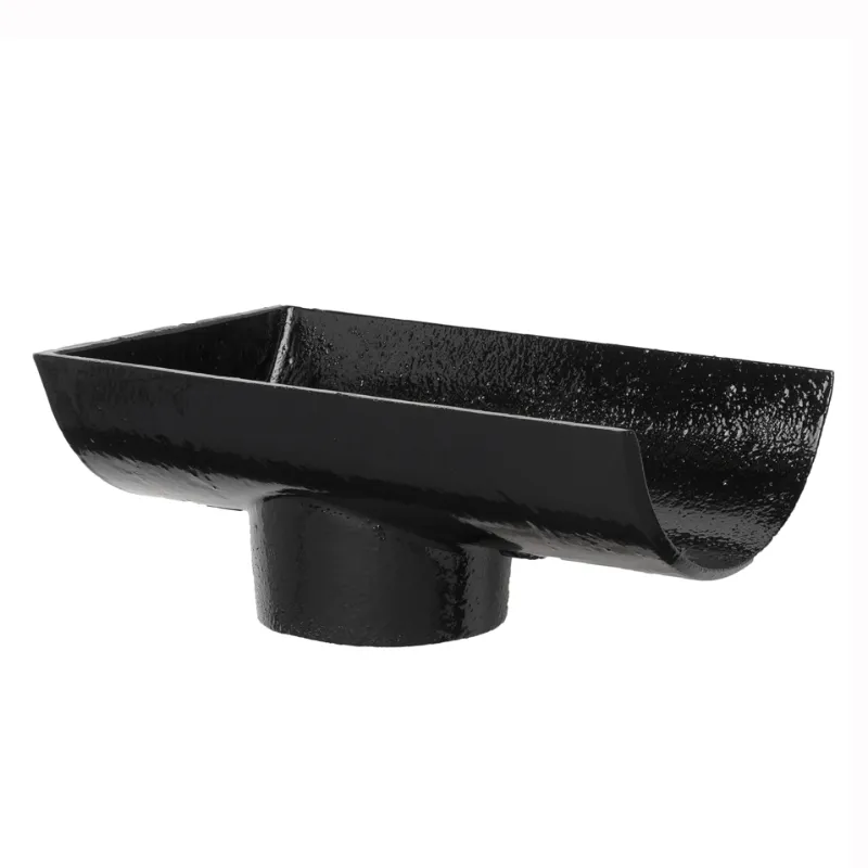 Hargreaves Cast Iron 100mm Plain Half Round Gutter Dropend