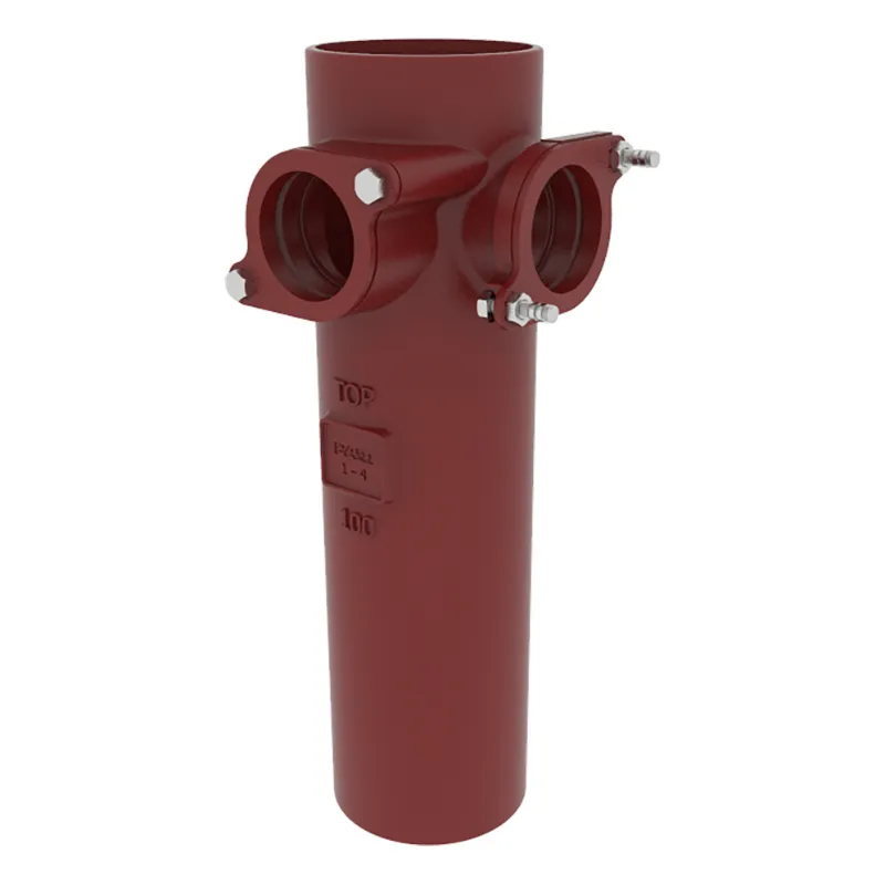 100mm Cast Iron Ensign Soil Long Tail 50mm Compression Boss Pipe