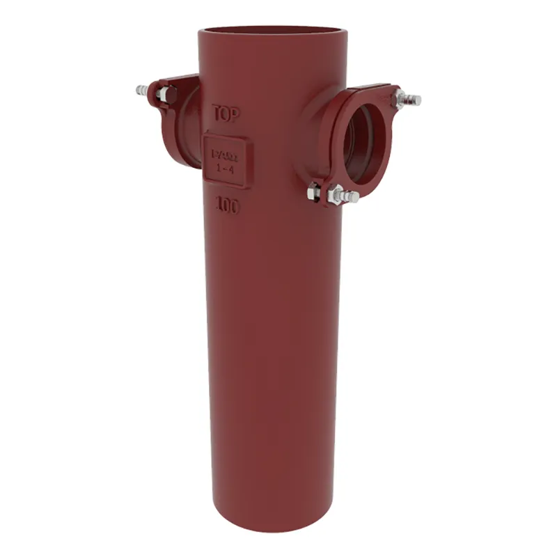 100mm Cast Iron Ensign Soil Long Tail Double Compression Boss Pipe 50mm