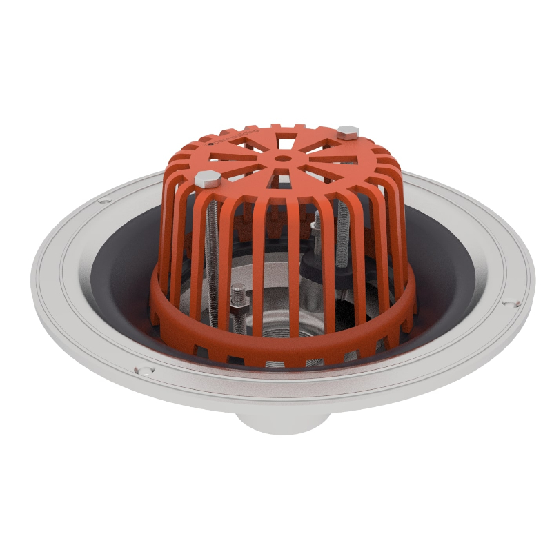 Vortx Vertical Spigot Aluminium Roof Outlet With Dome Grate