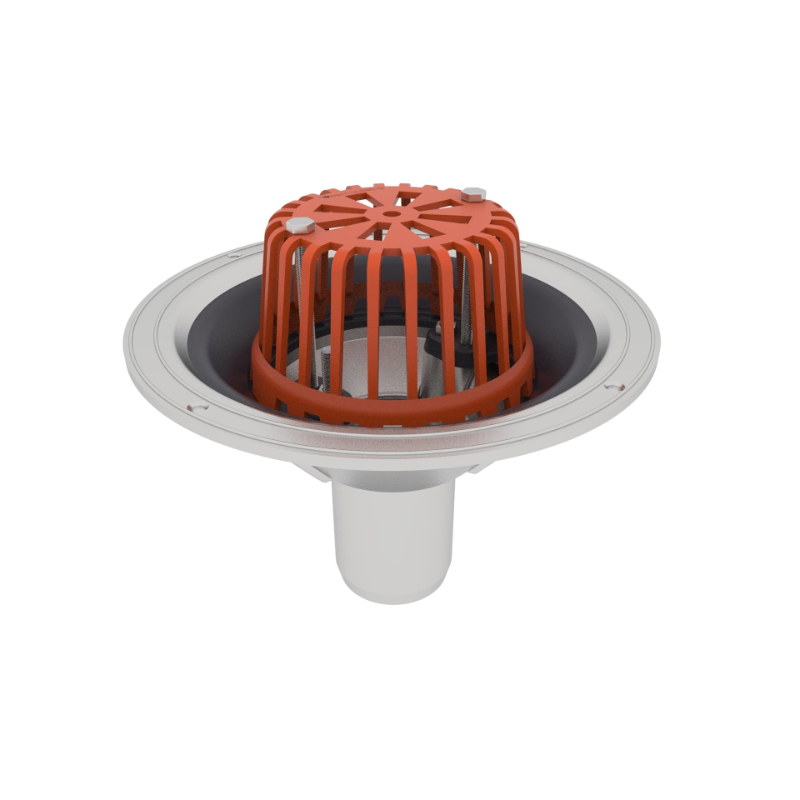 Vortx Vertical Spigot Aluminium Roof Outlet With Dome Grate