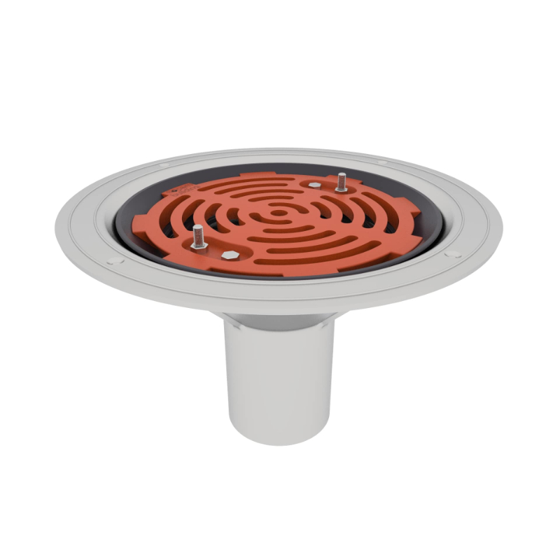 Vortx Vertical Spigot Aluminium Roof Outlet With Flat Grate