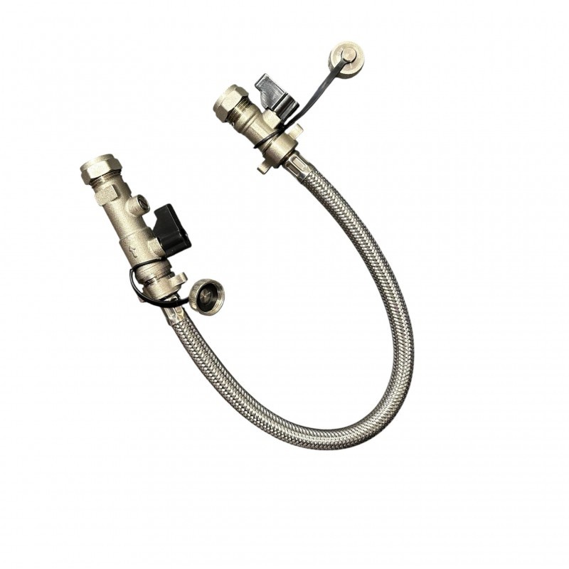 Heatmag Straight Filling Loop With Valves 15mm With Knobs